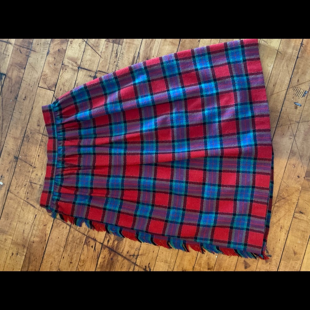 Vintage Plaid Kilt With Kilt Pin - Gem